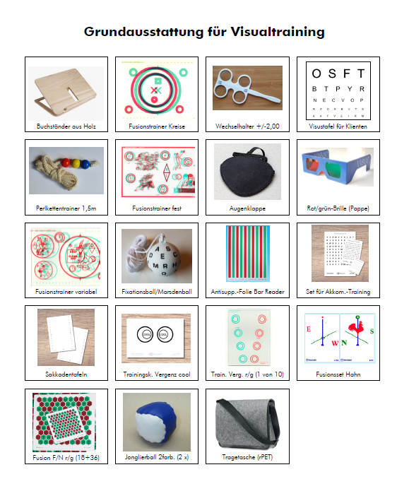 Vision therapy home set, with bag | VT Sets and more | Vision Training ...