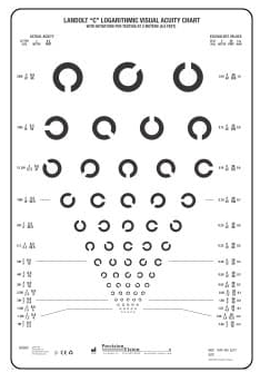 Distance chart Landolt "C" for 2m (23 x 35.5 cm) | Visual Acuity ...