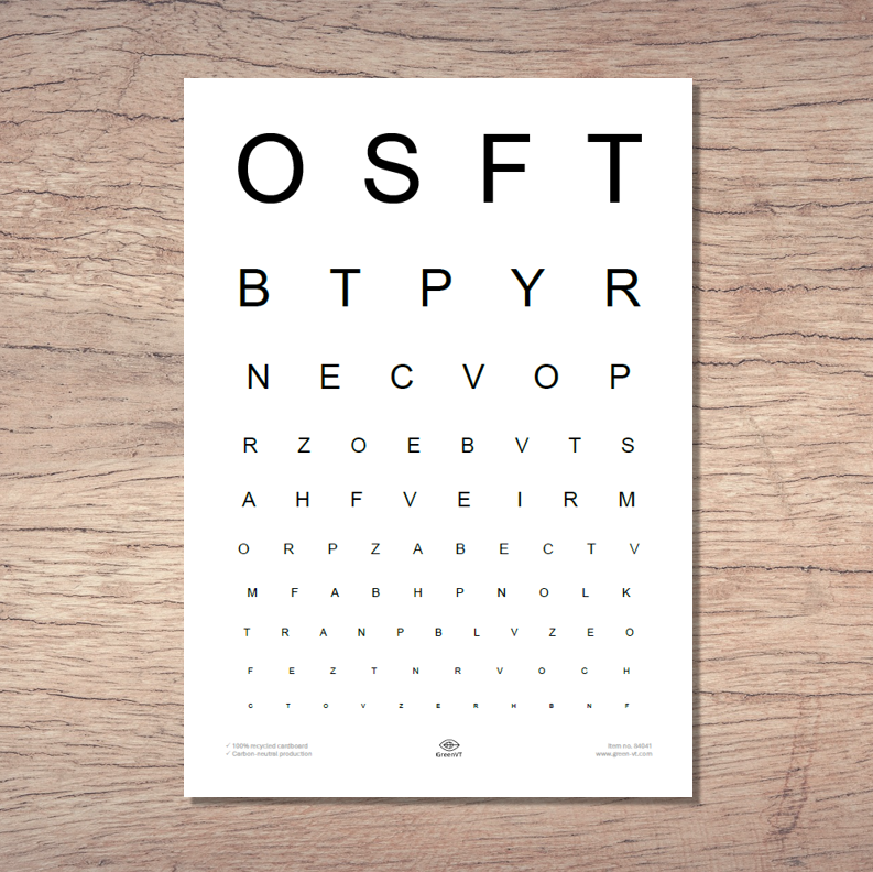 Visual acuity chart for clients (1 unit) | Acomodacion | Entrenamiento ...