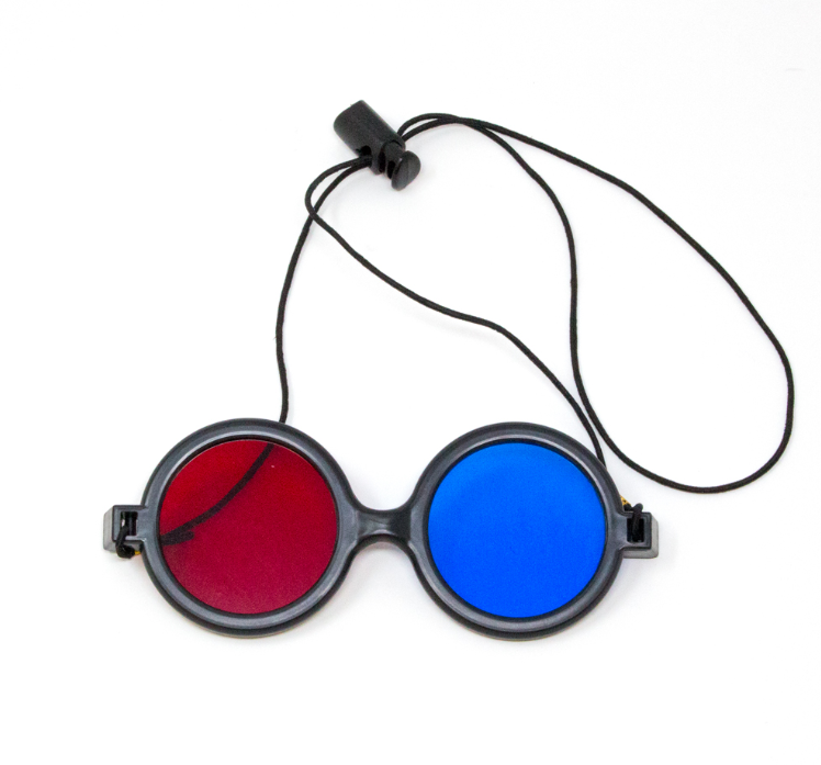 Red-blue goggles, reversible, w/ elastic | Basic Products | Vision ...