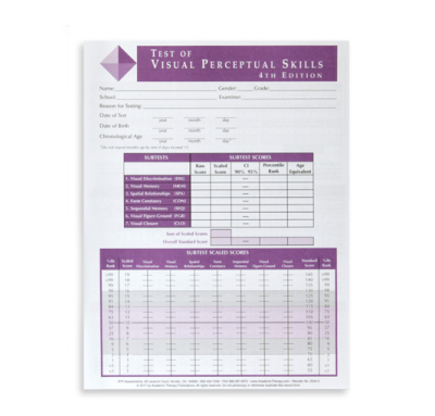 Test of Visual Perceptual Skills 4th Edition (TVPS4-K), set | General ...