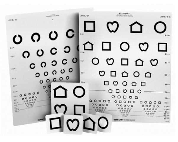 Ferntafel mit Lea-Symbolen und Landoltringen (zweiseitig ...