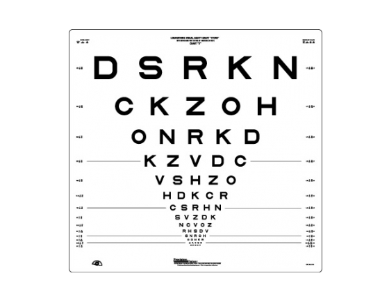 Distance chart ETDRS "Study 2" (62x65 cm) | Visual Acuity (Distance ...