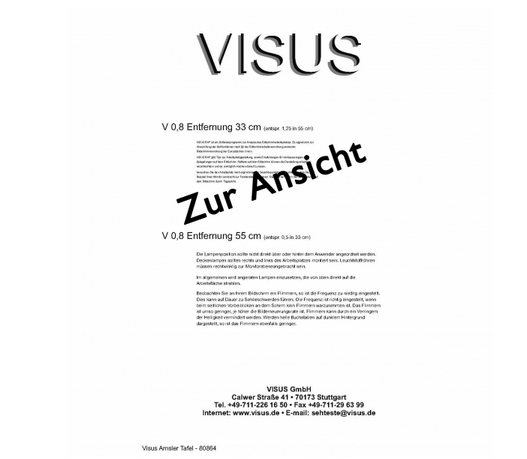 Amsler chart with German reading test | General screening | Screening ...